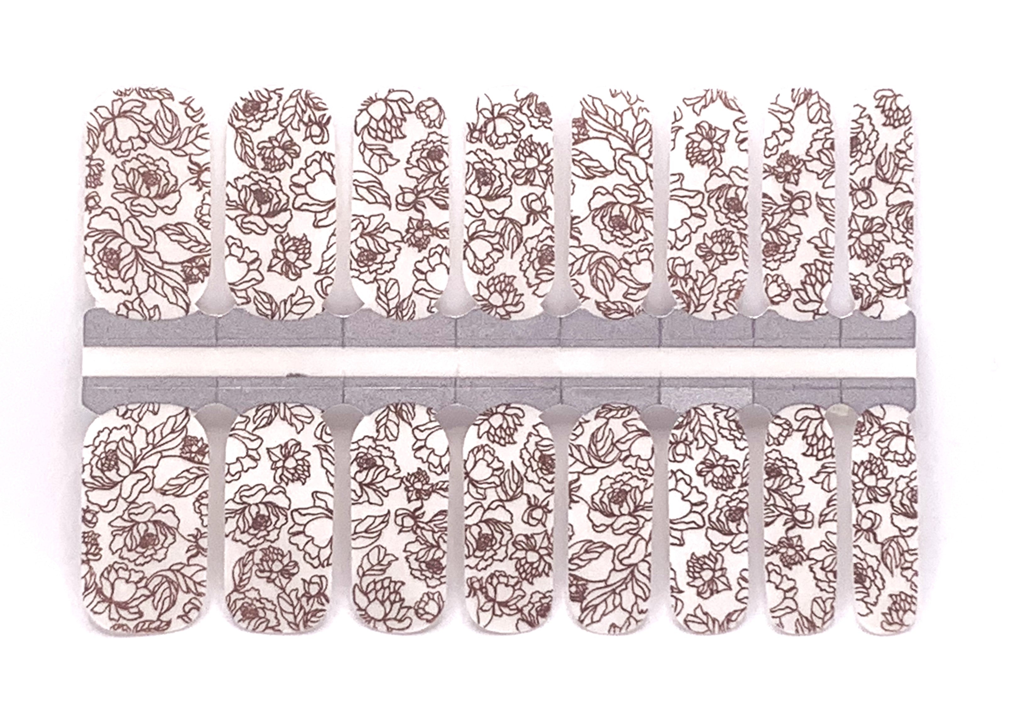 Gold Floral Overlay – Marathon Nails